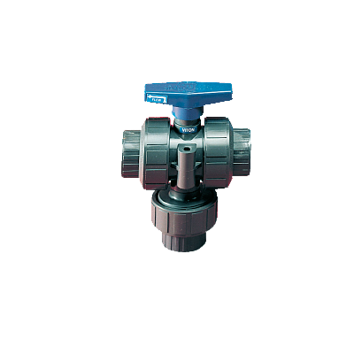 Plast-O-Matic TMBV series, 2" CPVC Three-way Ball Valve with PTFE Seats ...