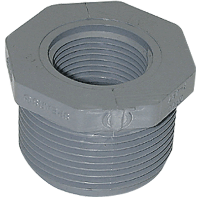 Flush Style Reducer Busing, 3/4" x 1/4", MPT x FPT Connection, CPVC ...