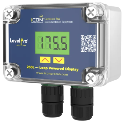 Icon Process Controls ITC250-L LevelPro® 250-L Series Loop Powered LCD Level Display, 4-20mA ...