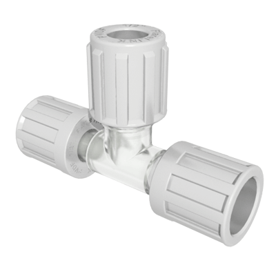Fit-LINE UT4T-4-4TN-3 1/4" TightFLARE™ Series White PFA Union Tee, Female Run TightFLARE™ x Male ...