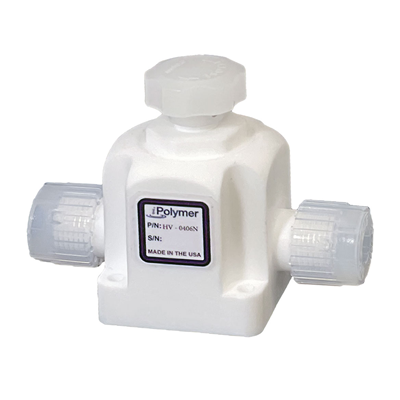 White Knight HV-0406N iPolymer PTFE High-Purity Valve, 1/4" Nexus Connections, 3/8" Port, Multi ...