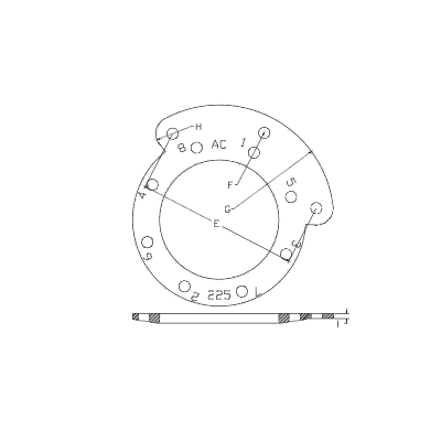 1-1/2" Backing Flange, Thermoplastic Coated Steel, (4) Bolt Hole, 150 ...